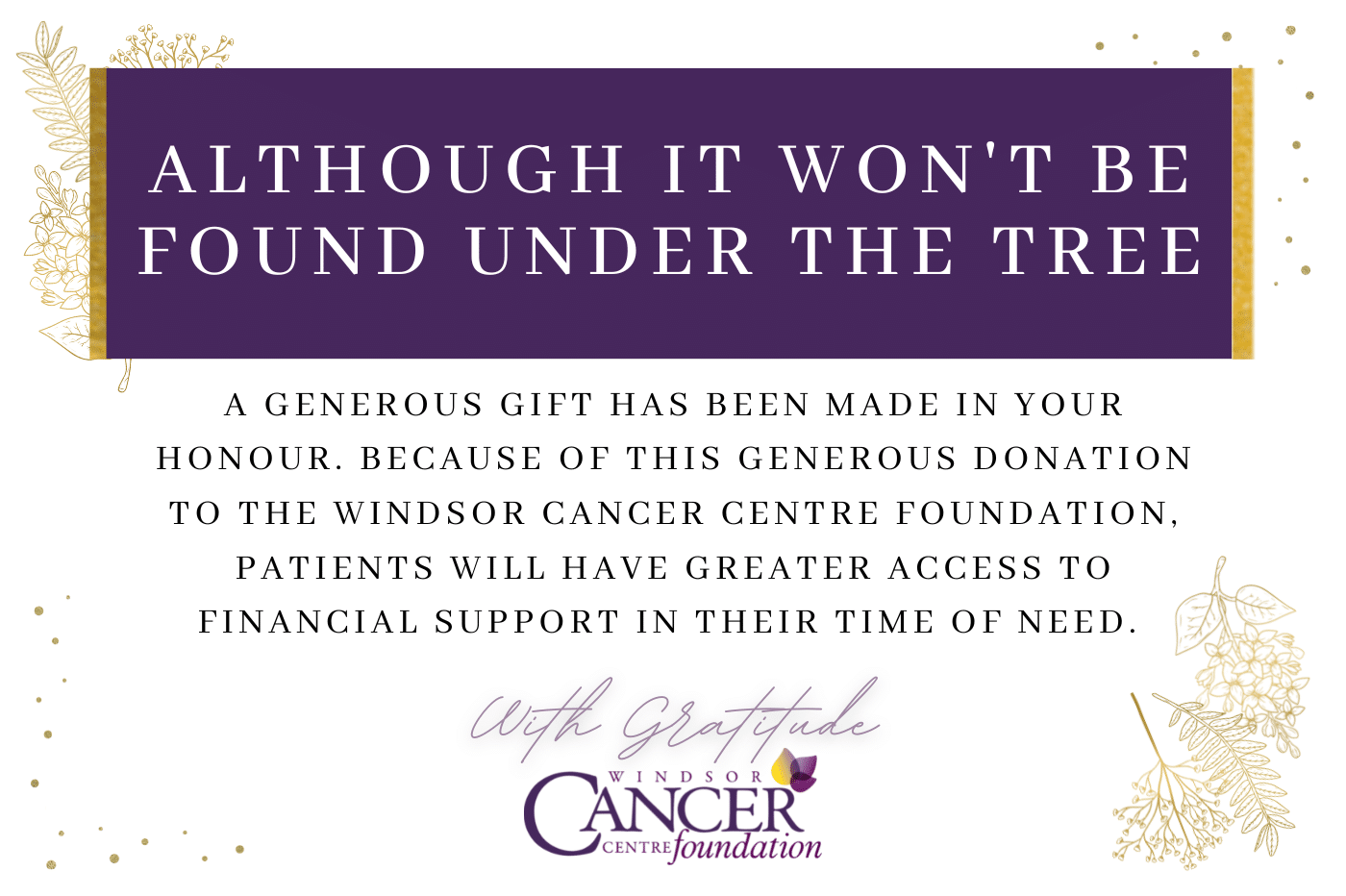 Make A Holiday Gift Donation | Windsor Cancer Centre Foundation